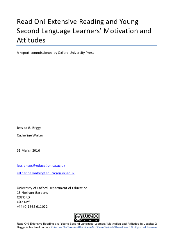 (PDF) Briggs, J. G., & Walter, C. (2016). Read On! Extensive Reading and young second language ...