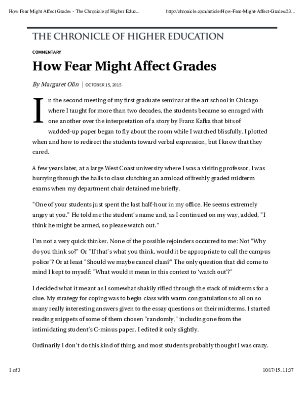 (PDF) How Fear Might Affect Grades