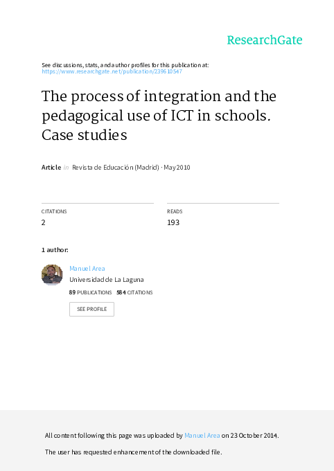 (PDF) The process of integration and the pedagogical use of ICT in ...