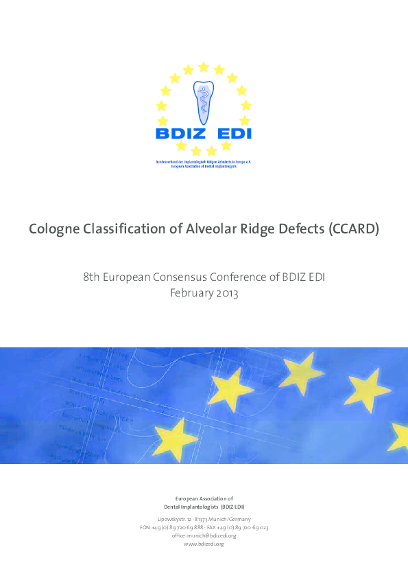 (PDF) Cologne Classification of Alveolar Ridge Defects (CCARD