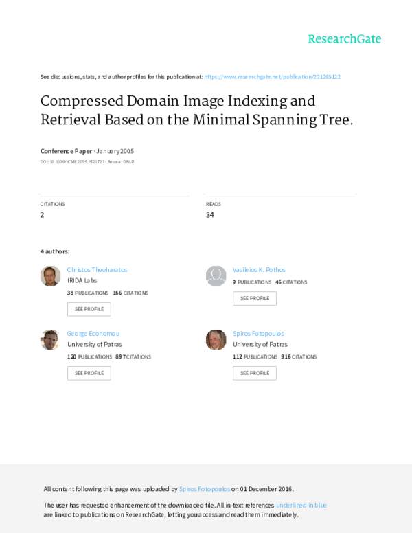 (PDF) Compressed Domain Image Indexing and Retrieval Based on the Minimal Spanning Tree