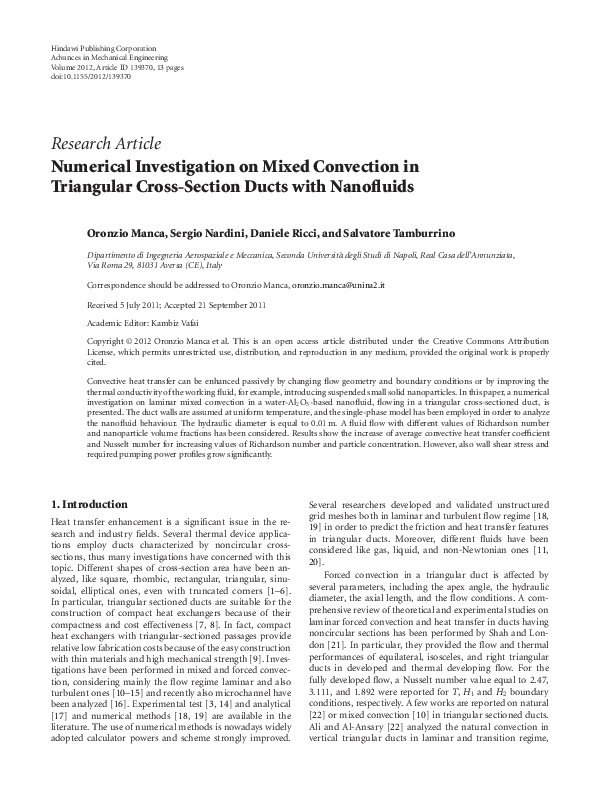 (PDF) Numerical Investigation on Mixed Convection in a Horizontal Channel Heated From Below