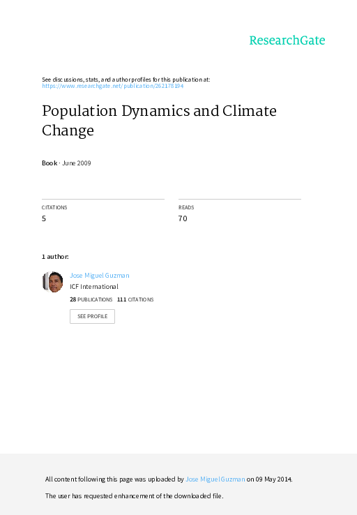 (PDF) Population dynamics and climate change