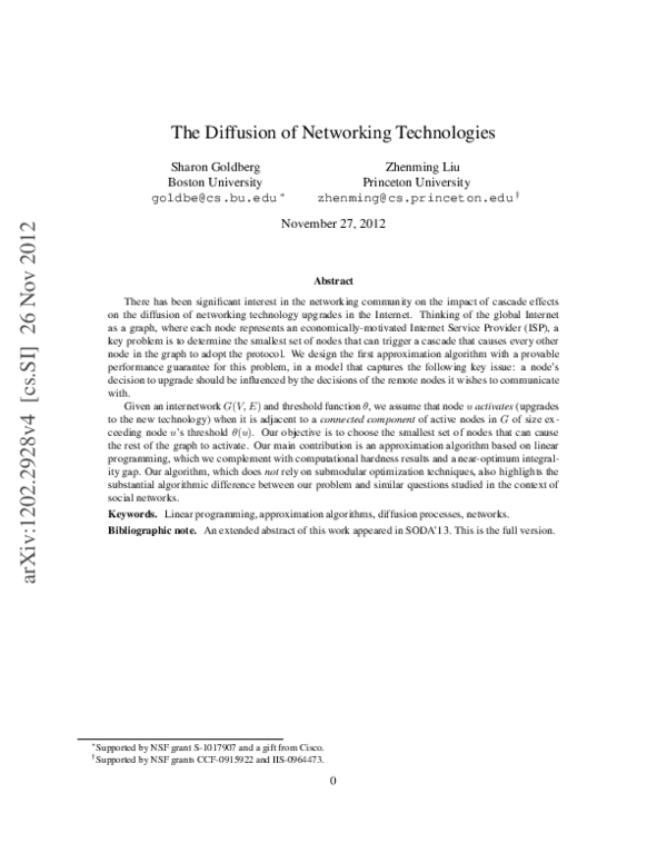 (PDF) Technology diffusion in communication networks