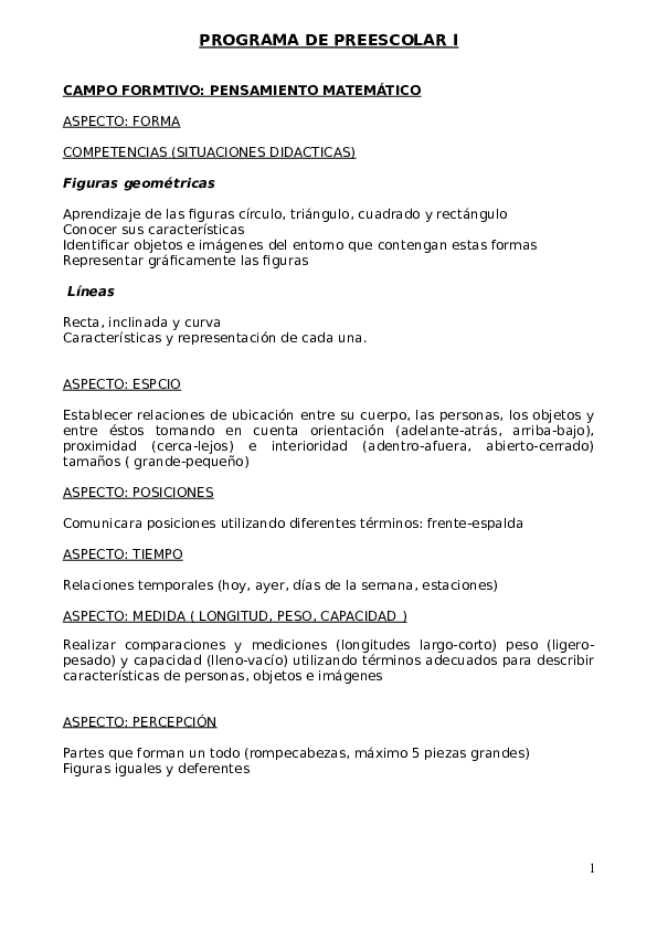 (DOC) PROGRAMA DE PREESCOLAR I
