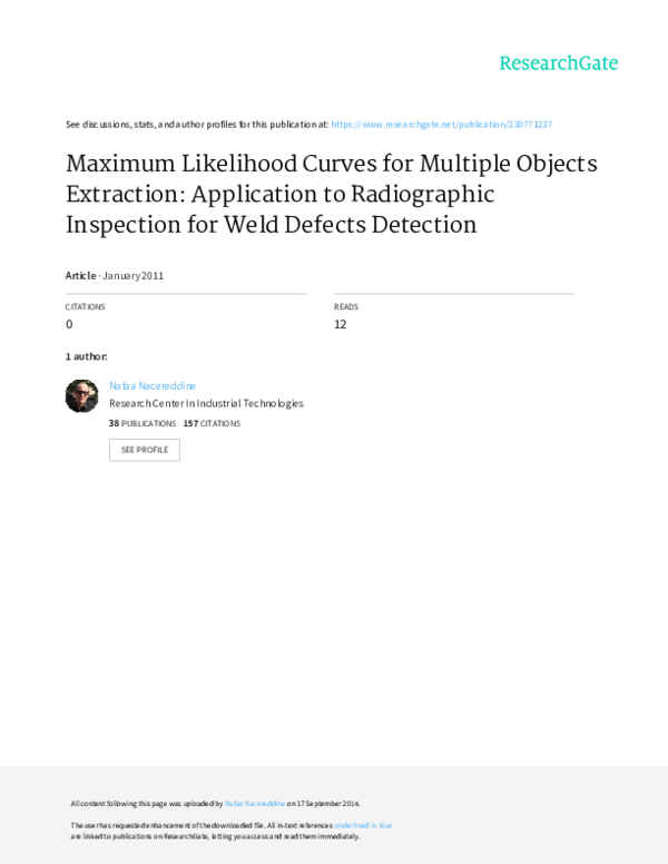 (PDF) Maximum Likelihood Curves for Multiple Objects Extraction: Application to Radiographic ...