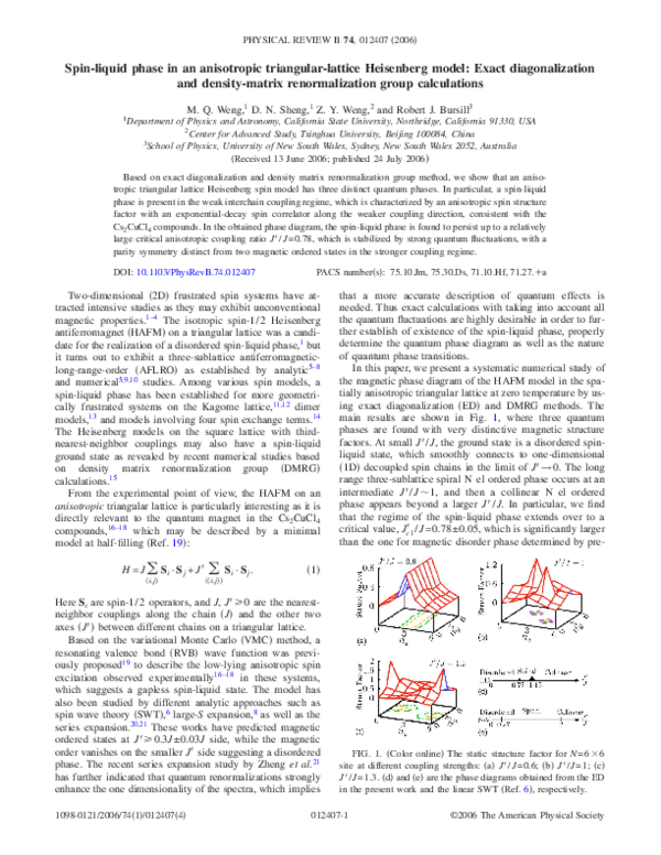 (PDF) Spin-liquid phase in an anisotropic triangular-lattice Heisenberg ...