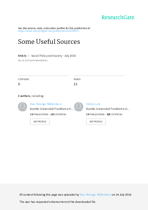 (PDF) Some Useful Sources