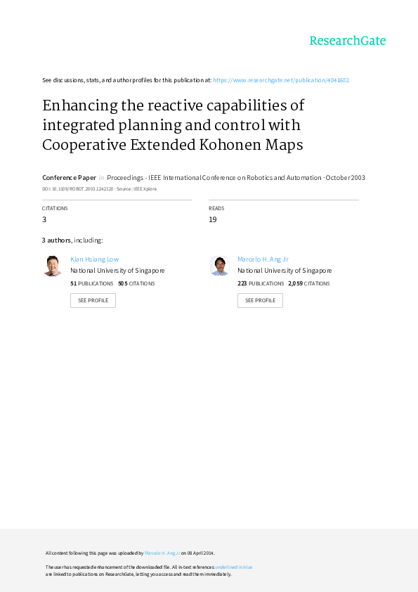 (PDF) Enhancing the reactive capabilities of integrated planning and control with Cooperative ...