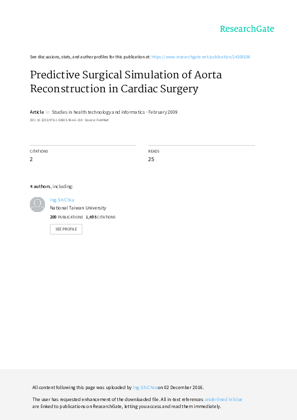 (PDF) Predictive surgical simulation of aorta reconstruction in cardiac ...