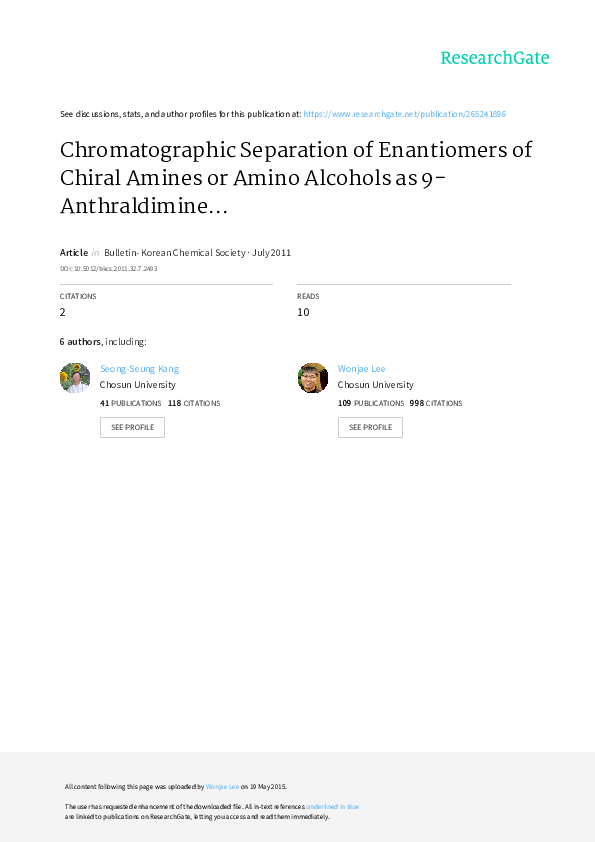 (PDF) Chromatographic separation of enantiomers of non-protein α-amino ...