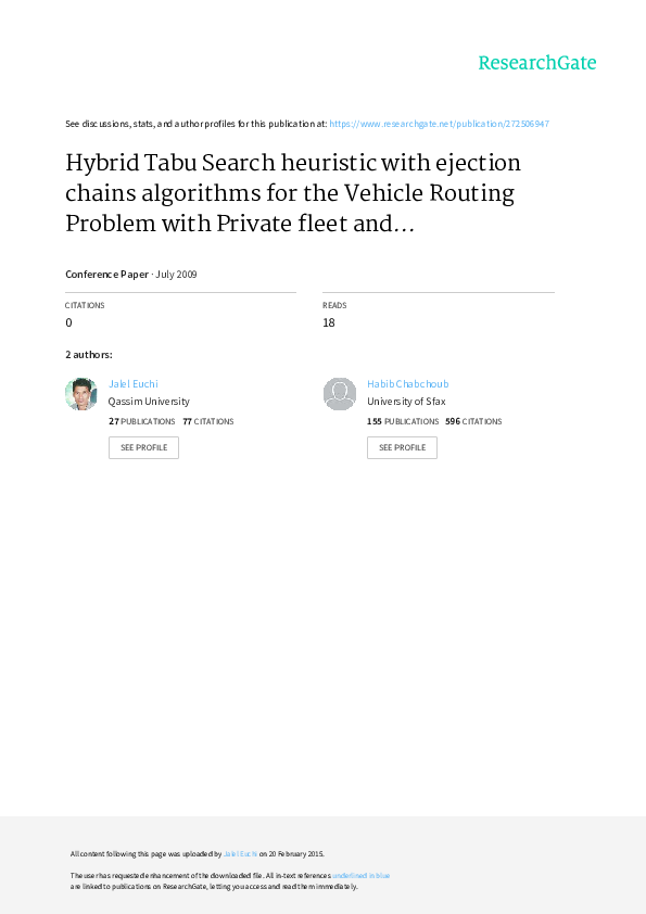 (PDF) Hybrid Tabu Search heuristic with ejection chains algorithms for ... (PDF) Hybrid Tabu Search heuristic with ejection chains algorithms for ...