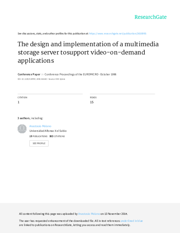 (PDF) The design and implementation of a multimedia storage server to ...