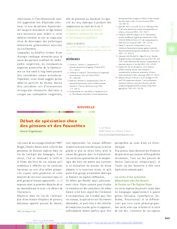 pinsons de darwin svt