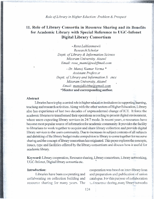 (PDF) Role of Library Consortia in Resource Sharing and its Benefits ...
