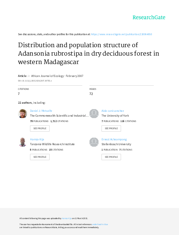 (PDF) Presence of Daubentonia madagascariensis in Vatoharanana at Ranomafana National Park ...