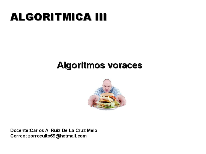 (PPT) ALGORITMOS VORACES