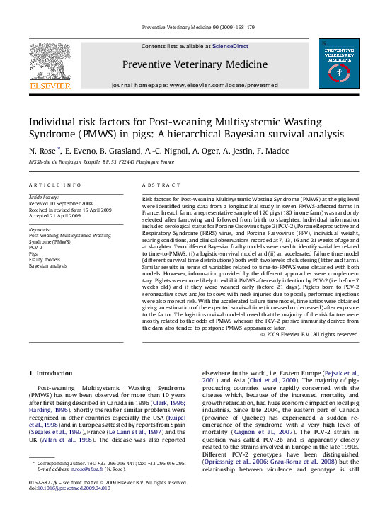 (PDF) Individual risk factors for Post-weaning Multisystemic Wasting ...