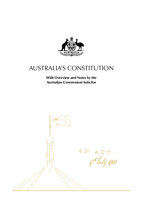 (PDF) AUSTRALIA'S CONSTITUTION With Overview and Notes by the ...