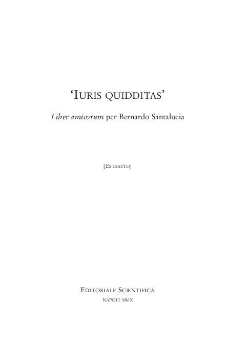 (PDF) 'IURIS QUIDDITAS' Liber amicorum per Bernardo Santalucia ...