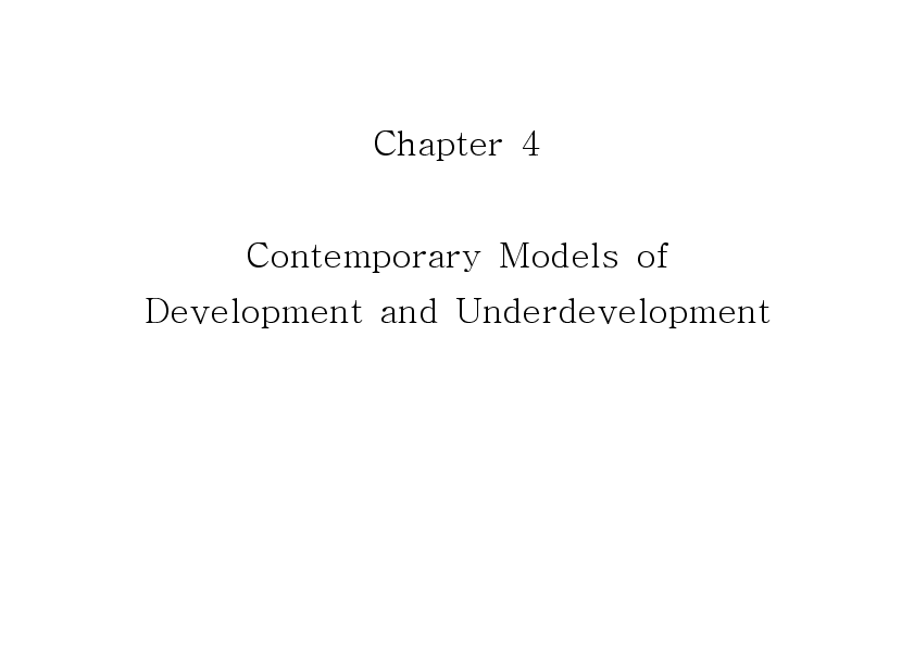 (PDF) Contemporary Models of Development and Underdevelopment