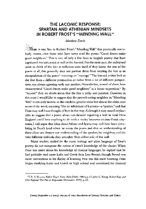 (PDF) THE LACONIC RESPONSE: SPARTAN AND ATHENIAN MINDSETS IN ROBERT ...