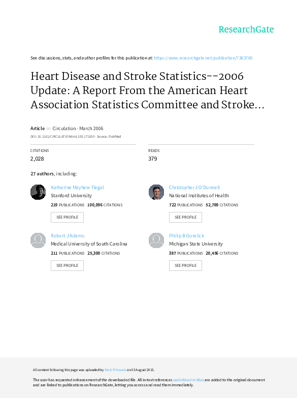 (PDF) Heart disease and stroke statistics—2006 update