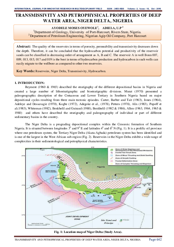 (PDF) TRANSMISSIVITY AND PETROPHYSICAL PROPERTIES OF DEEP WATER AREA ...