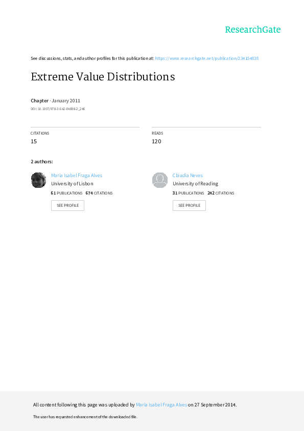 (PDF) Extreme Value Distributions