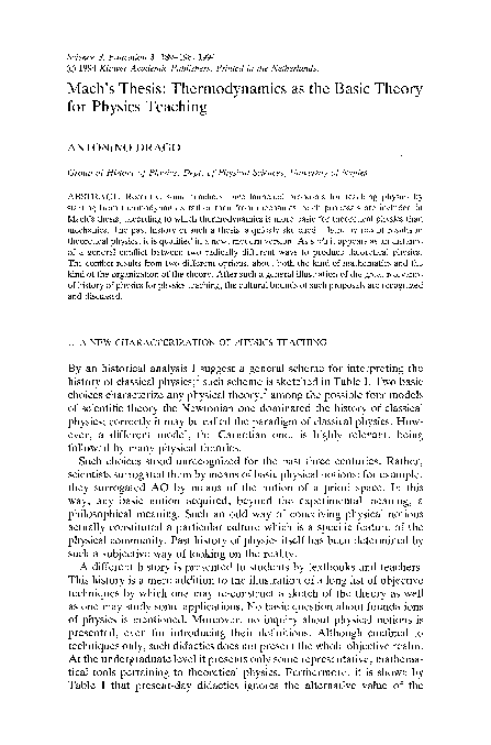 (PDF) Mach's thesis: Thermodynamics as the basic theory for physics ...
