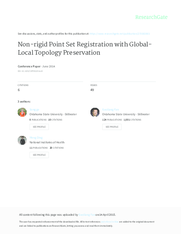 (PDF) Non-rigid Point Set Registration with Global-Local Topology Preservation