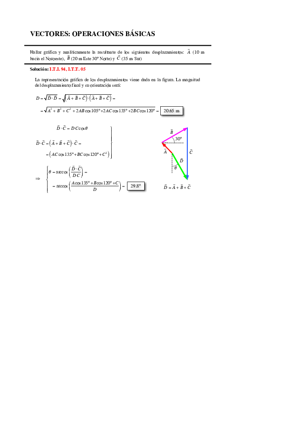 (PDF) VECTORES: OPERACIONES BÁSICAS