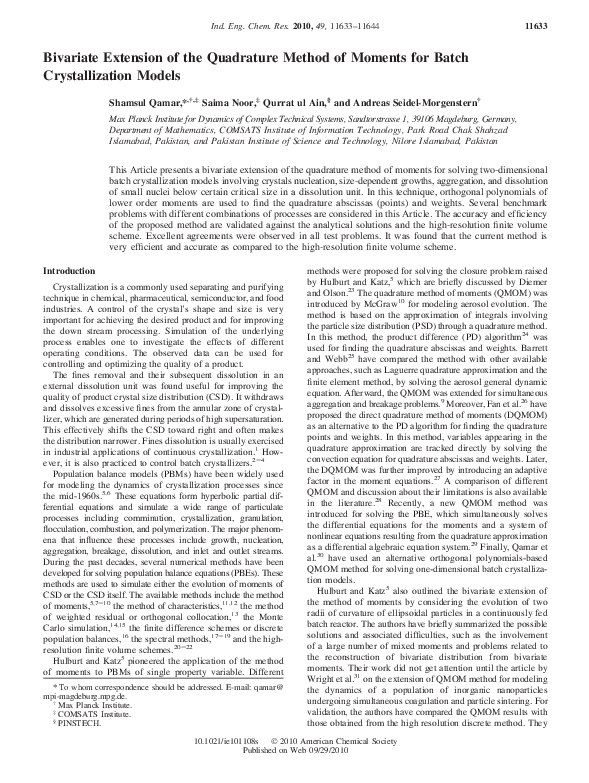 (PDF) Bivariate extension of the quadrature method of moments for batch ...