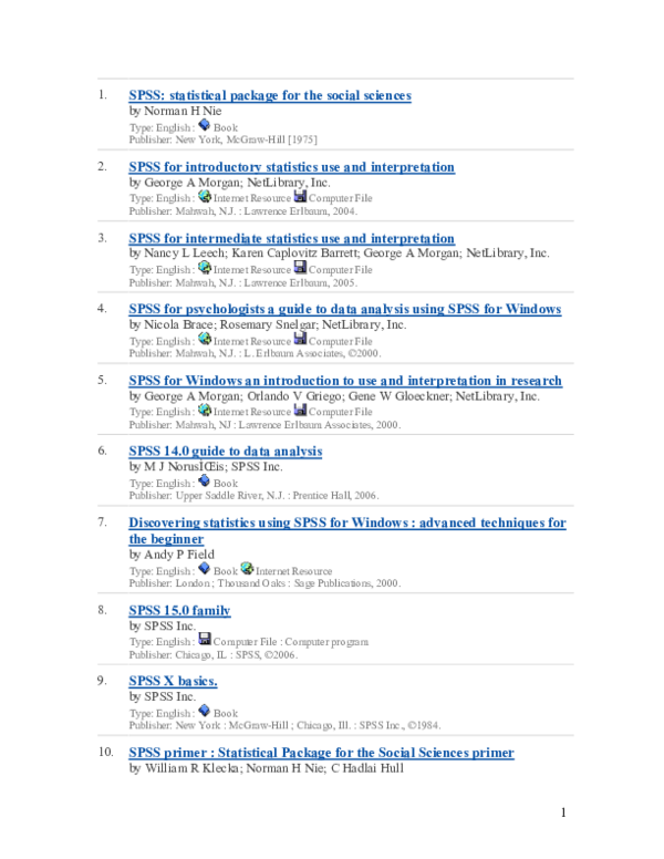 (PDF) Spss statistical package for the social sciences