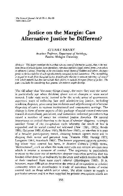 (PDF) Justice on the Margin: Can Alternative Justice be Different?