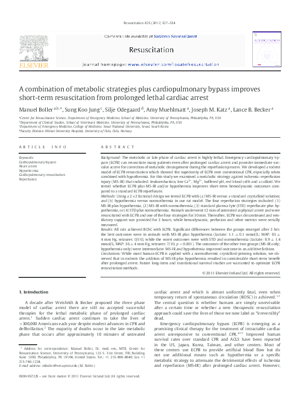 (PDF) A combination of metabolic strategies plus cardiopulmonary bypass ...