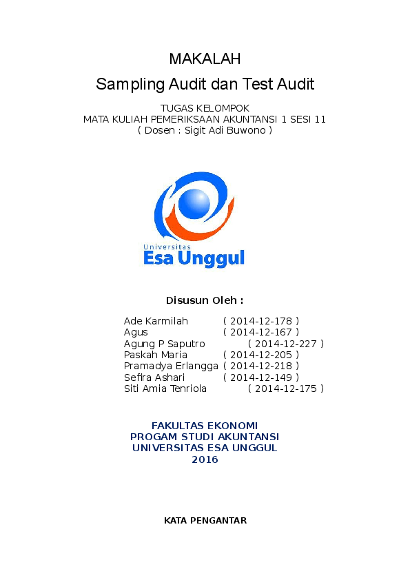 (DOC) Sampling Audit dan Test Audit
