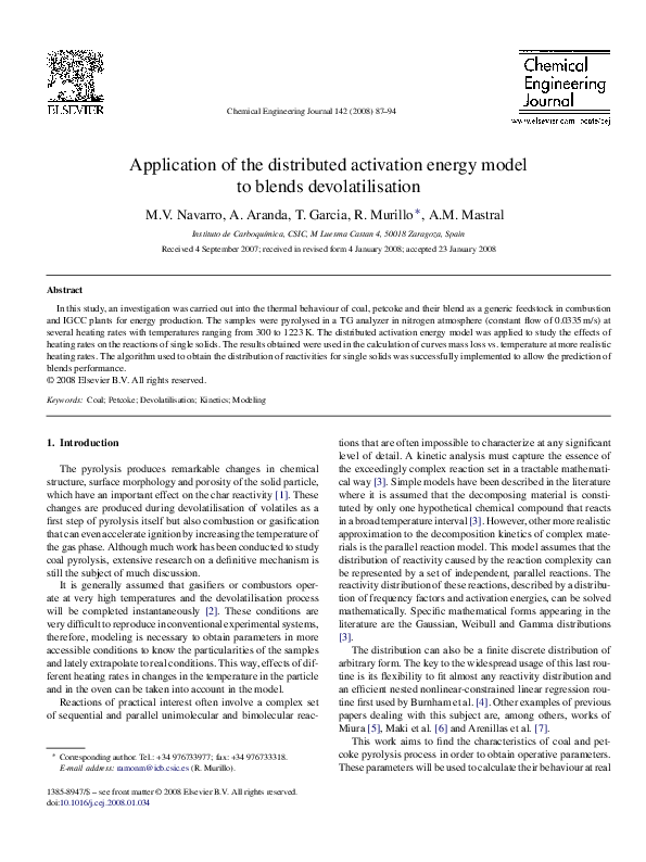 (PDF) Distributed Activation Energy in Biomass Pyrolysis