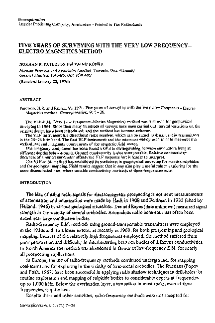 (PDF) Five years of surveying with the Very Low Frequency—Electro ...