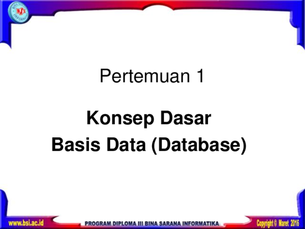 (PDF) Pertemuan 1 Konsep Dasar Basis Data (Database