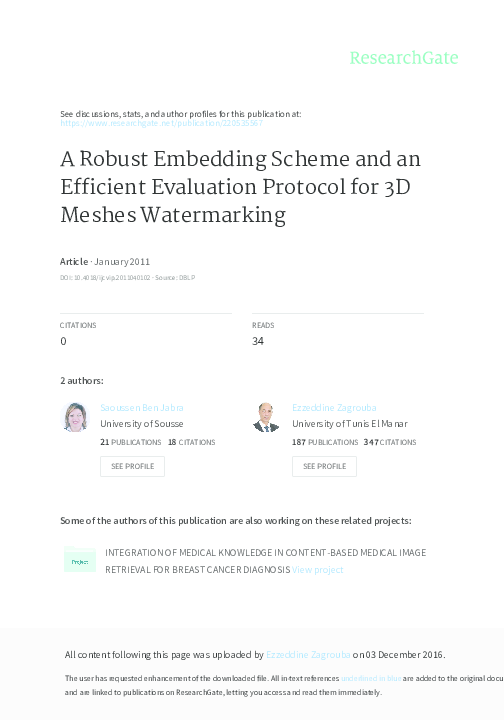 Pdf A Robust Embedding Scheme And An Efficient Evaluation Protocol 2004