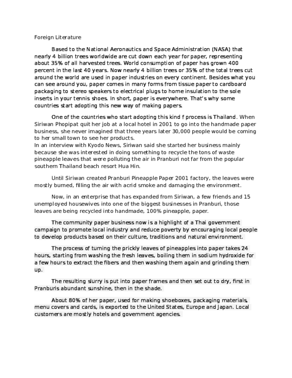 (DOC) Foreign Literature | Arcel Barraza - Academia.edu