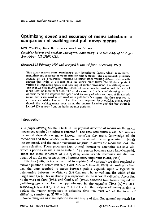 (PDF) Optimizing speed and accuracy of menu selection: a comparison of ...