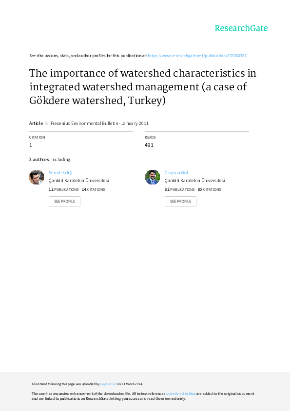 (PDF) The importance of watershed characteristics in integrated ...