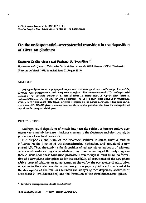 (PDF) On the underpotential-overpotential transition in the deposition ...