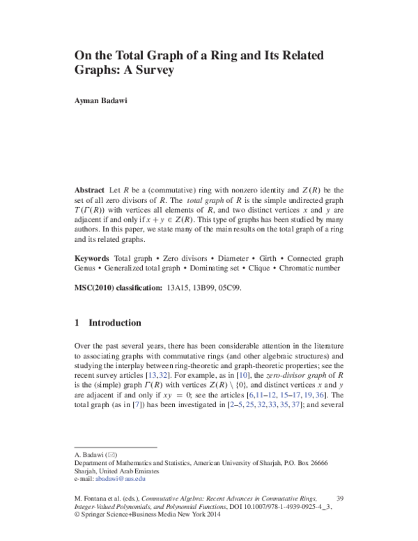 (PDF) Graphs Attached to Rings Revisited | H. Maimani - Academia.edu
