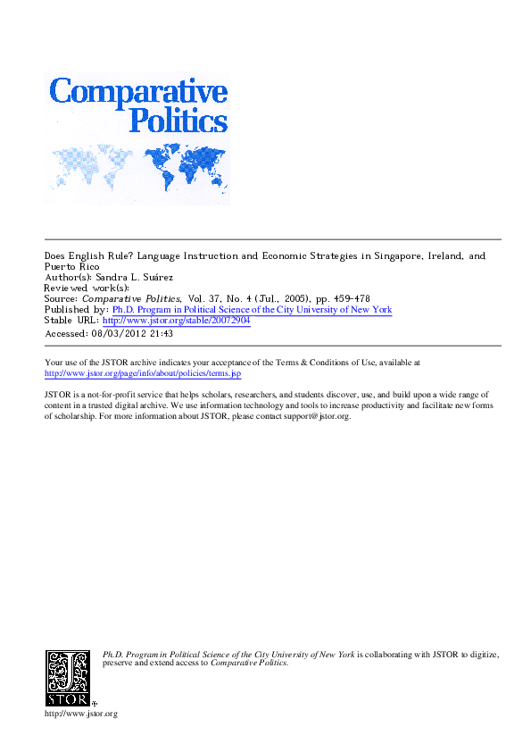 (PDF) Does English Rule Comparative Politics 2005