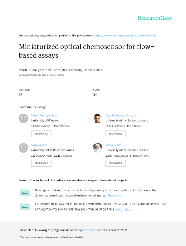 (PDF) Miniaturized optical chemosensor for flow-based assays