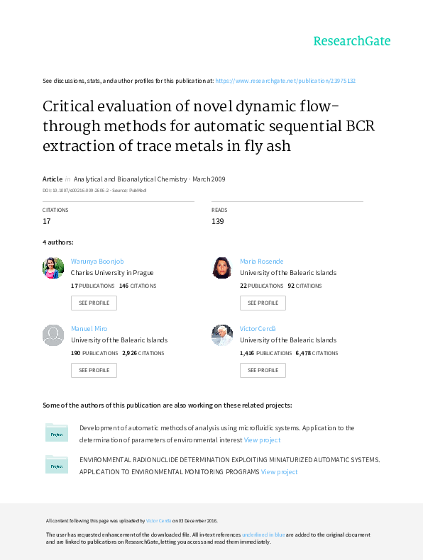 (PDF) Critical evaluation of novel dynamic flow-through methods for ...