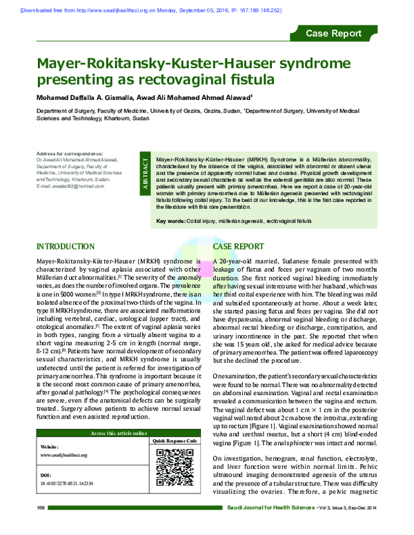 (PDF) SINDROME ROKITANSKY CASO CLINICO INGLES